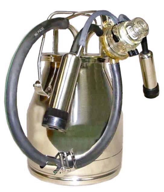 Complete 4 gal Nupulse stainless bucket assembly for GOAT milking ...