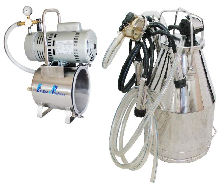 3/4 HP Mini-Milker milking machine for COWS with ONE 7.5 gal Stainless ...