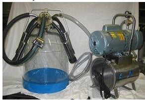 3/4HP Portable Mini Milker System with 1 Plastic Nupulse bucket assemb ...