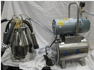 3/4 HP Mini-Milker milking machine for GOATS with ONE 4 gal Stainless ...