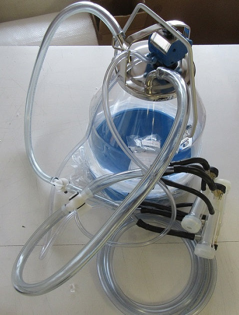 Complete 8 gal plastic bucket assembly for GOAT Milking with 2 goat cl ...